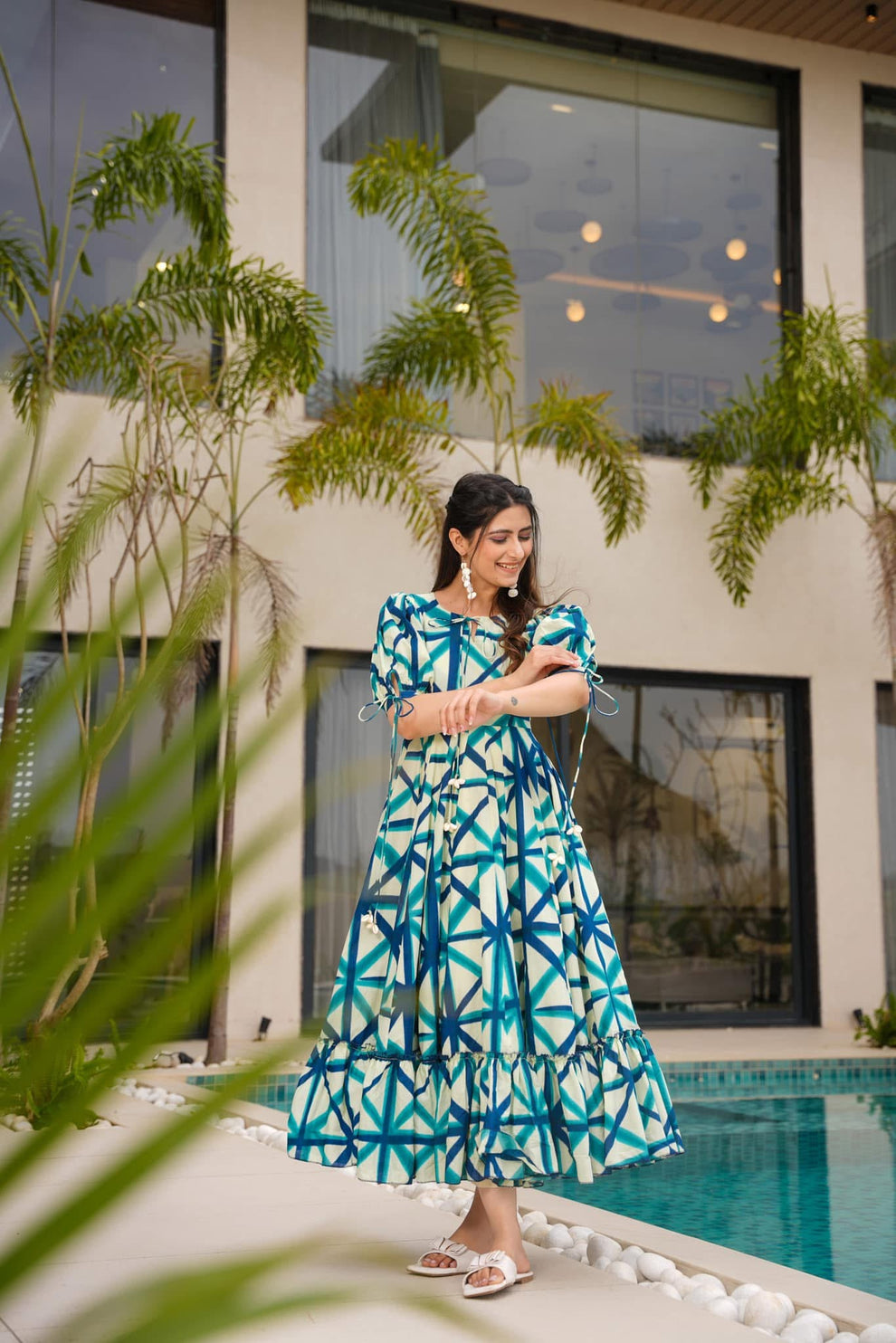 Buy Starlit Maze Cotton Dress Online in India | Idaho Clothing